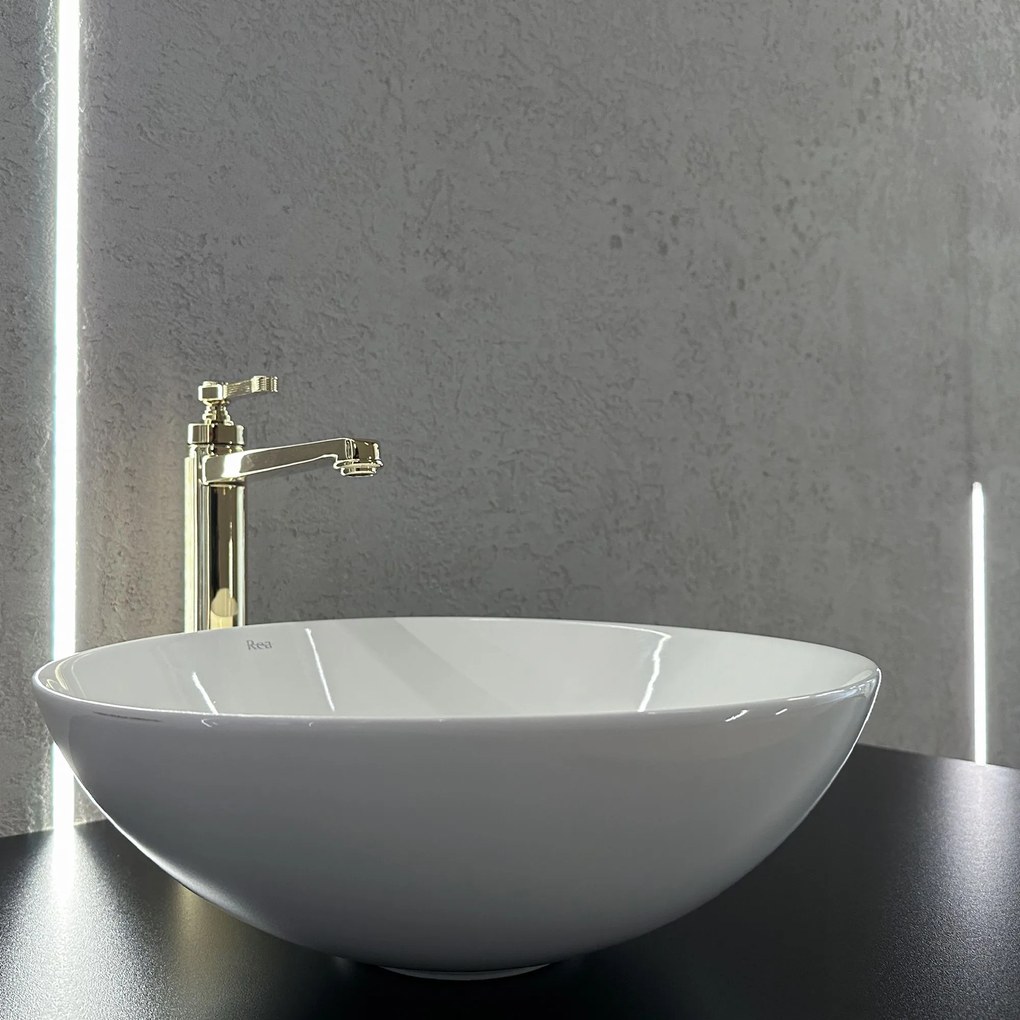 Rea Erica, umyvadlo na desku 400x400x145 mm, bílá lesklá, REA-U0602