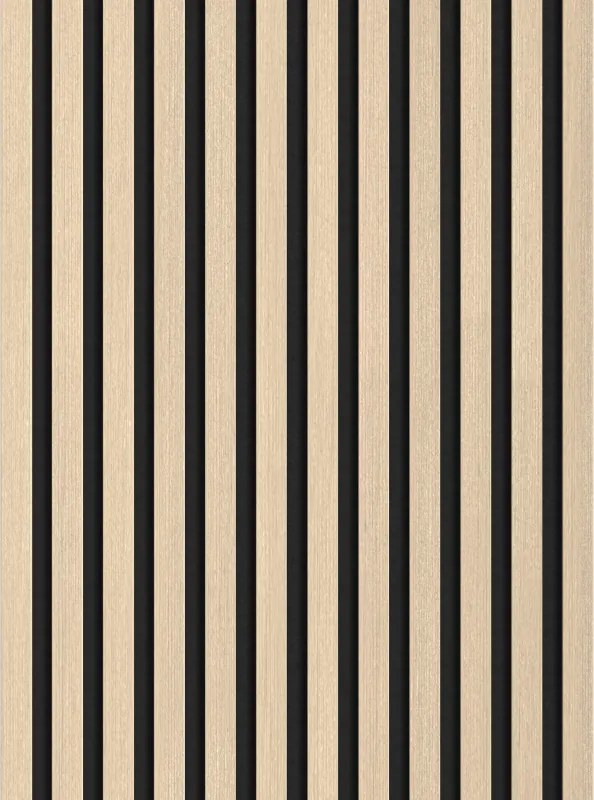 Mexen Lam-F, akustické stěnové lamely 275 × 30 cm, plstěný podklad 8 mm, technická dýha, dub pískový, S105-275307-3015-001