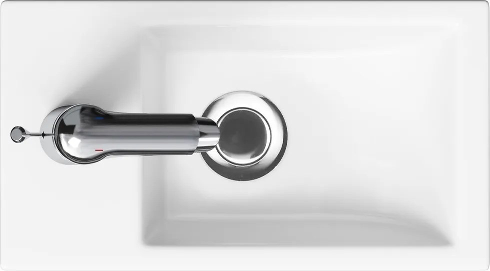 Cersanit Mille, závěsná WC skříňka 392x214x590 mm + keramické umyvadlo Como, bílá matná, S801-568