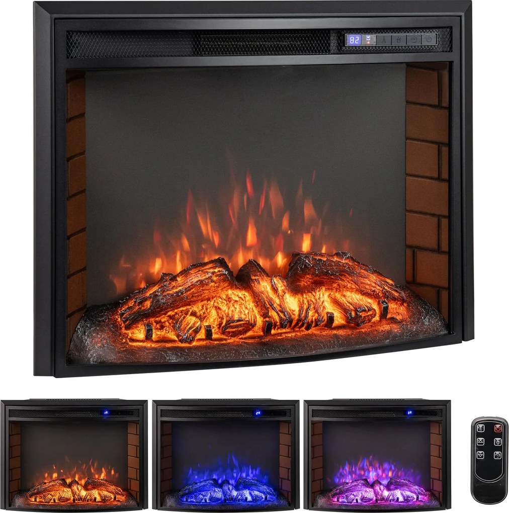 Costway 1500 W elektrický krb s vytápěním a dálkovým ovládáním a ochranou proti