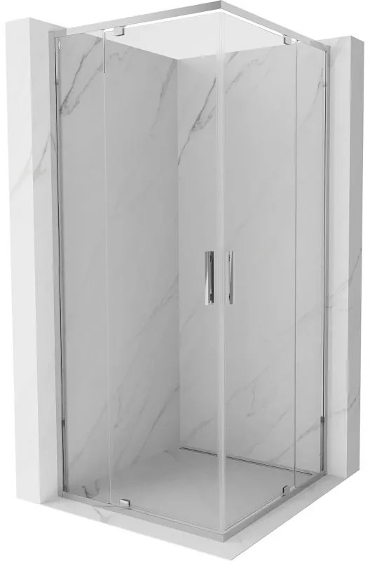 Mexen Exo, 2-křídlý ​​sprchový kout 70 x 70 cm, 6mm čiré sklo, chromový profil, 8110-070-070-01-00