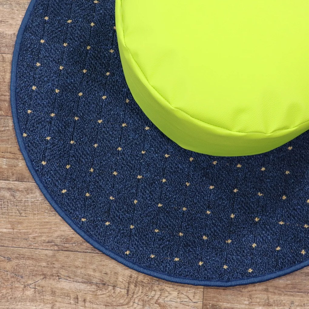 Condor Carpets, Kusový koberec Udinese modrý kruh, 160x160 (průměr) kruh, šedá, chodba / předsíň