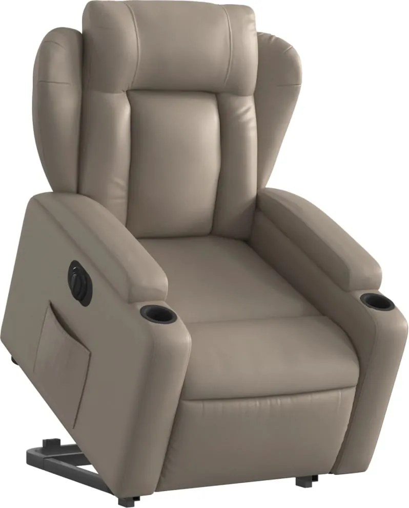 Elektrické zvedací polohovací křeslo cappuccino umělá kůže 3204564