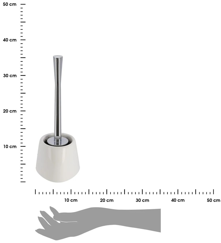 WC kartáč Cuesta, bílý/s chromovými prvky