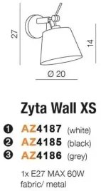 Designové nástěnné svítidlo Zyta Xs bílé