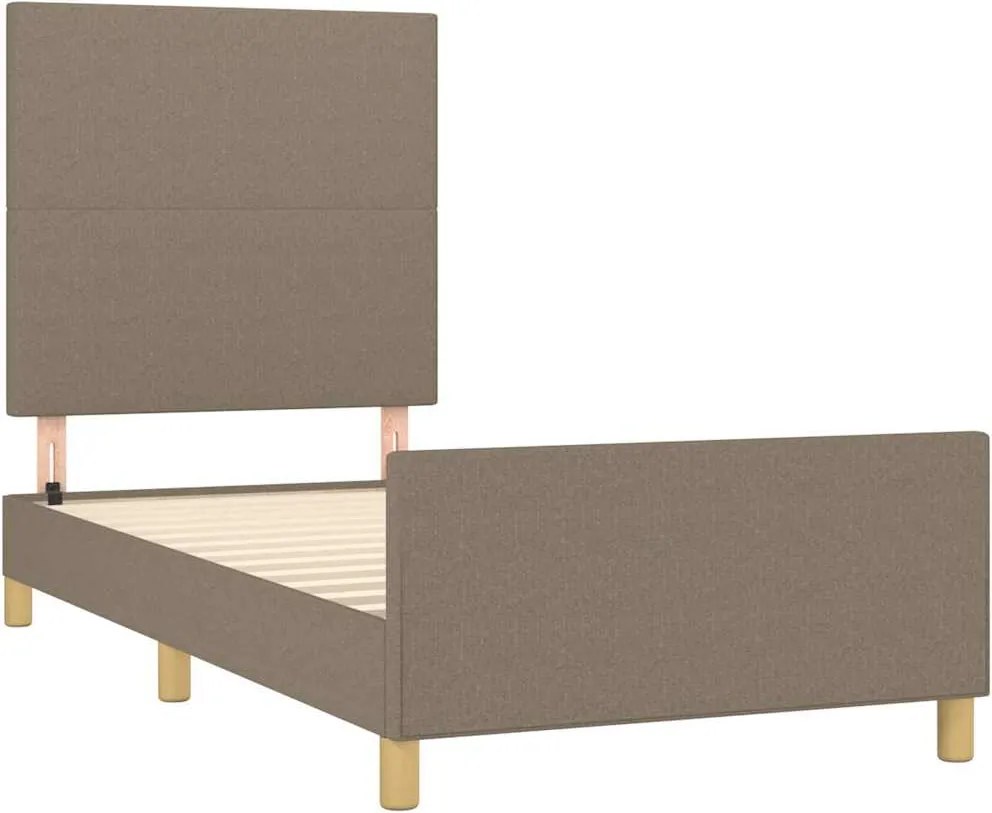 Rám postele bez matrací taupe 90x200 cm textil 3124867
