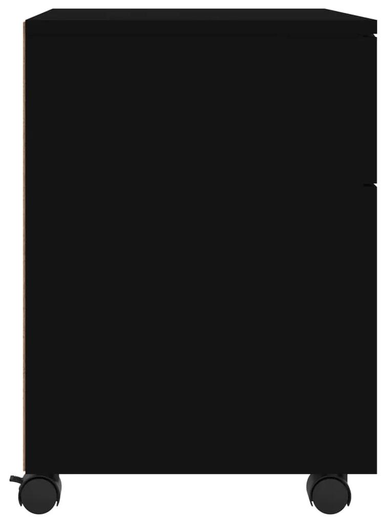 Mobilní kartotéka na kolečkách černá 45 x 38 x 54 cm kompozit - Default Title