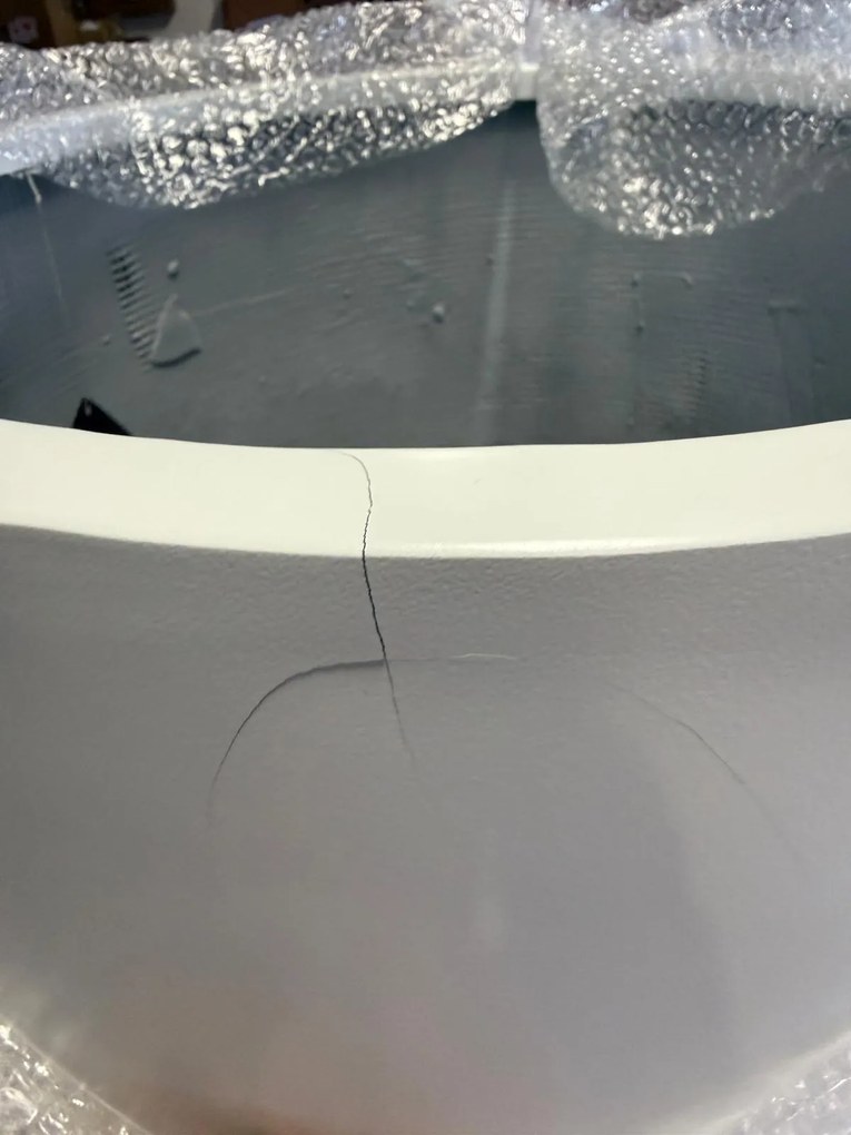 Kulatý květináč VEKRA, výška 50 cm, sklolaminát, bílý, OUTLET