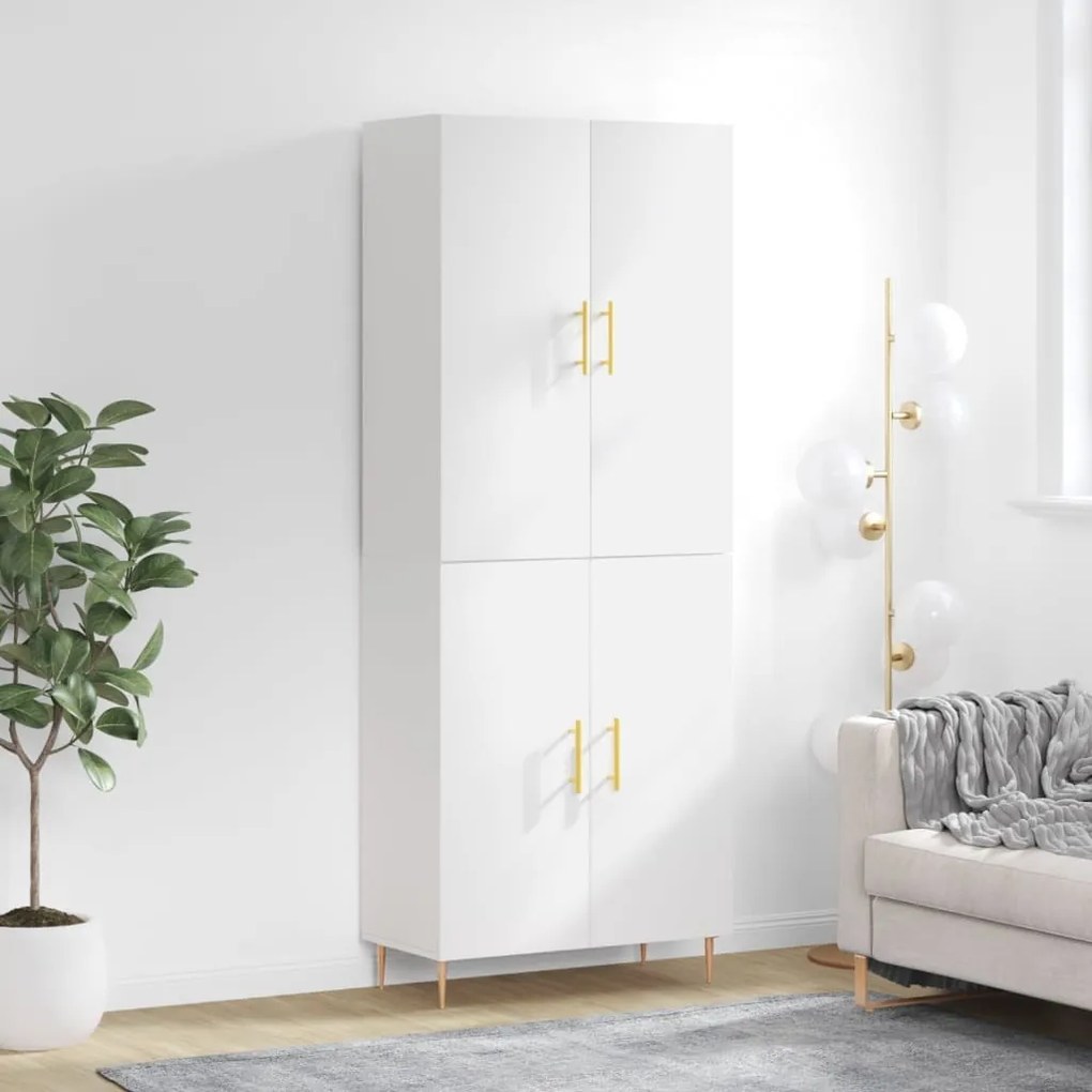 vidaXL Skříň highboard 69,5 x 34 x 180 cm kompozitní dřevo [3195670] Barva: Bílá