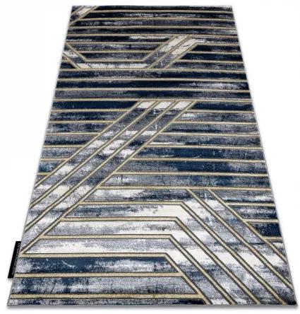 Moderní koberec DE LUXE 460 Pásy Strukturální tmavě modrý / zlato velikost 240x340 cm | krásné koberce cz