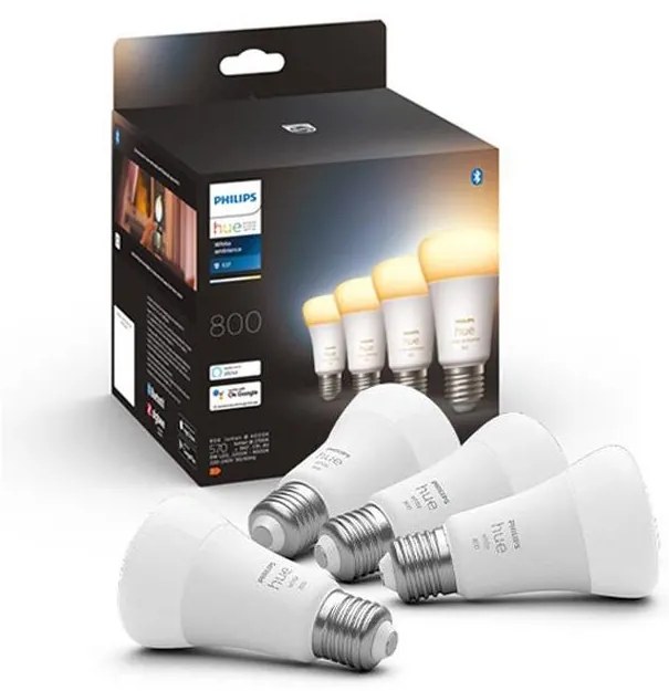 SADA 4xLED Stmívatelná žárovka Philips Hue WHITE AMBIANCE E27/6W/230V 2200-6500K