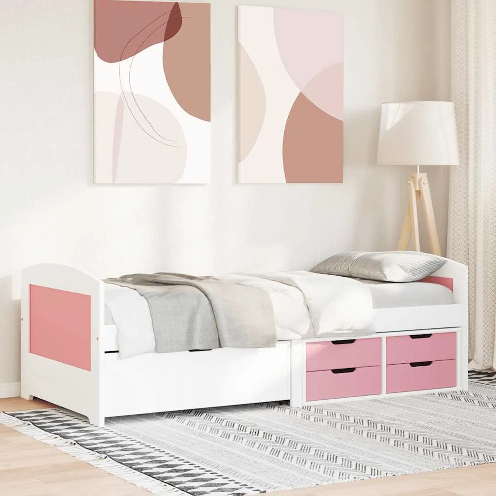 Válenda se 5 zásuvkami bez matrace bílá a růžová IRUN 90x200 cm 3314683