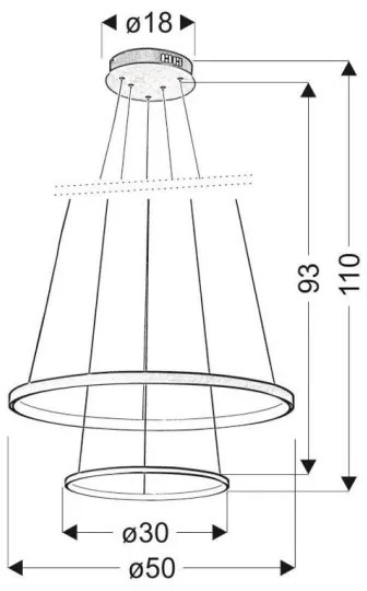 LED Lustr na lanku LUNE LED/40W/230V