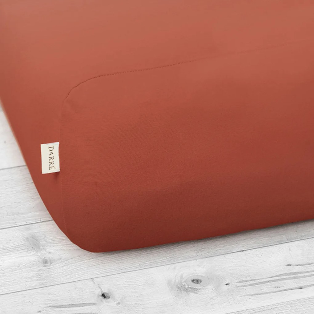 Jersey prostěradlo světle rezavé na výšku matrace do 20 cm Velikost: 120 x 200