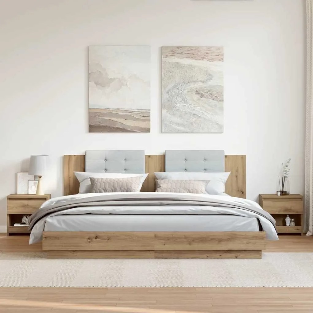 vidaXL Noční stolky 2 ks 40 x 30 x 39 cm kompozitní dřevo [803460] Barva: dub artisan