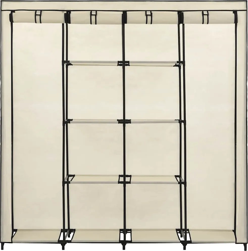 Šatní skříň se 4 přihrádkami krémová 175 x 45 x 170 cm 282447