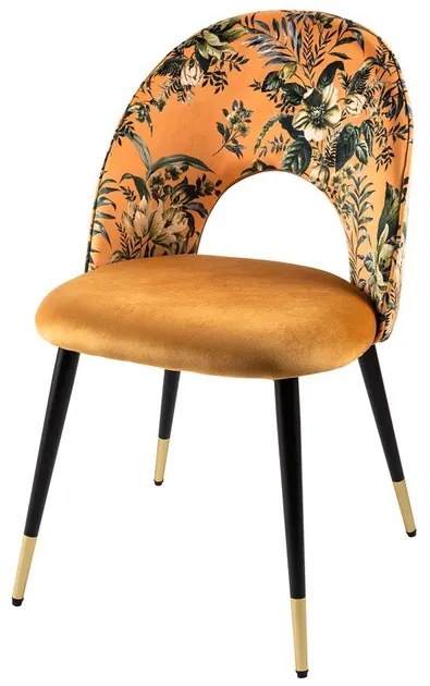 Designová jídelní židle Jalisa žlutý samet
