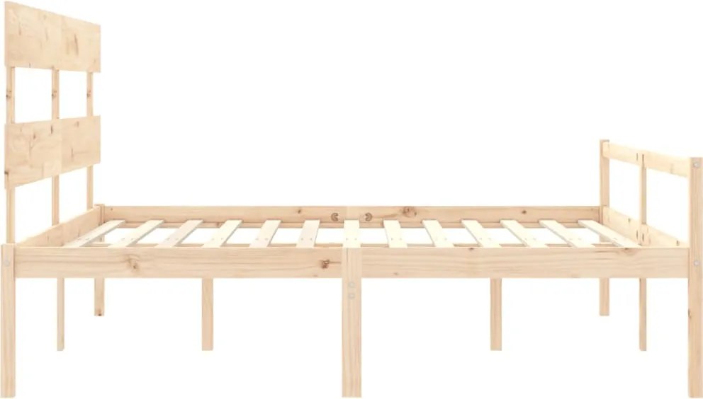 Postel s čelem pro seniory 200x200 cm masivní dřevo 3195371