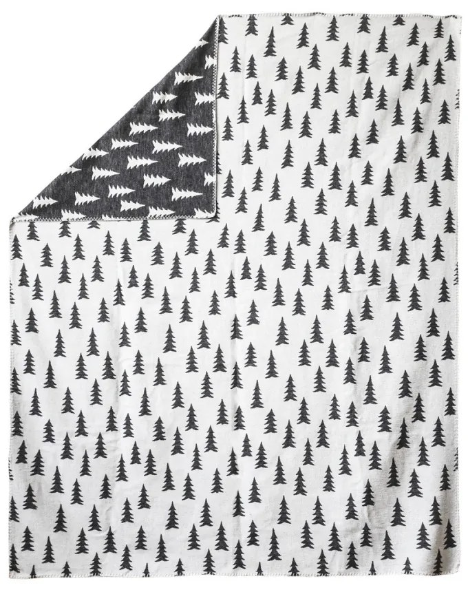 Bavlněná deka GRAN černo-bílá 140x180, Klippan Švédsko Černá