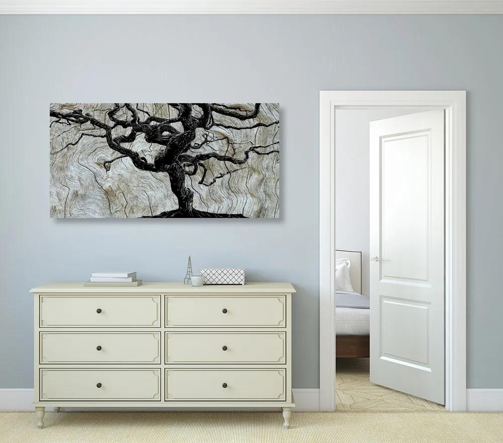 Obraz abstraktní strom na dřevě Varianta: 120x60