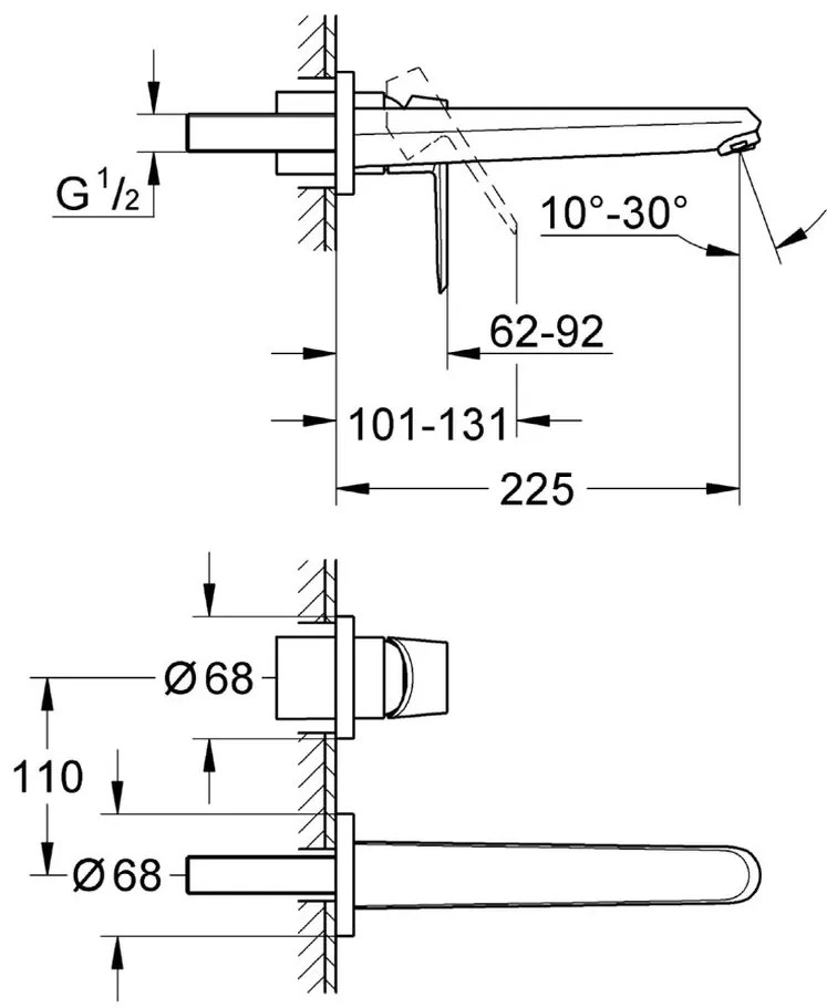 Grohe Eurodisc Cosmopolitan - Umyvadlová dvouotvorová baterie, chrom 19974002