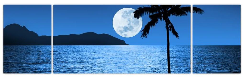 Obraz - Měsíc nad mořskou hladinou (170x50 cm)
