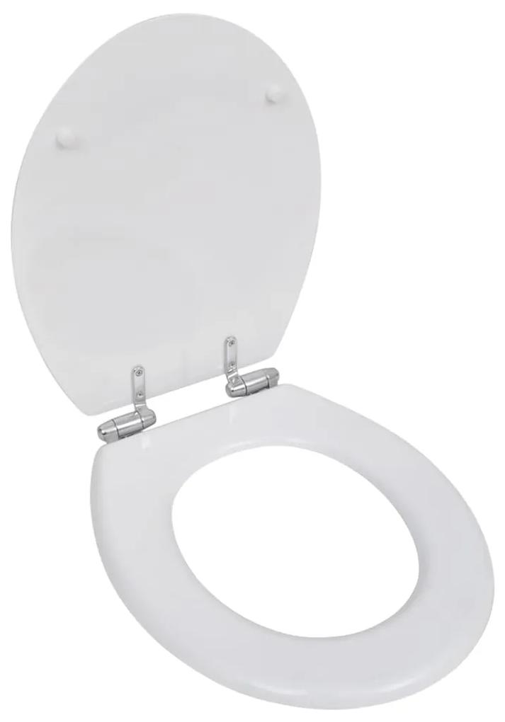 140798 vidaXL WC sedátko s funkcí pomalého sklápění MDF prostý design bílé