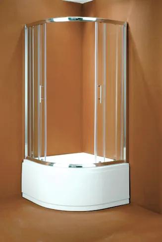 Arttec - ARTTEC-CALYPSO 90 čtvrtkruhový kout s hlubokou vaničkou čiré nebo chinchila, sklo 5 mm Výplň: čiré PAN04425