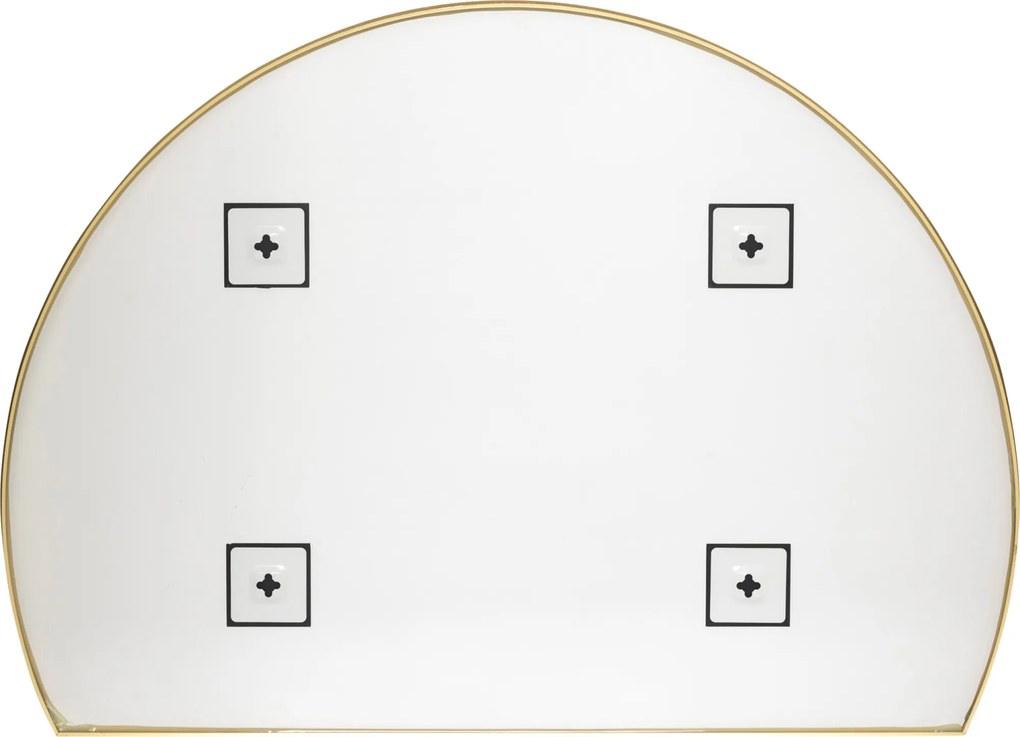 Polokruhové zrcadlo do předsíně ALICE, kovový rám, 90 x 65 cm, zlaté