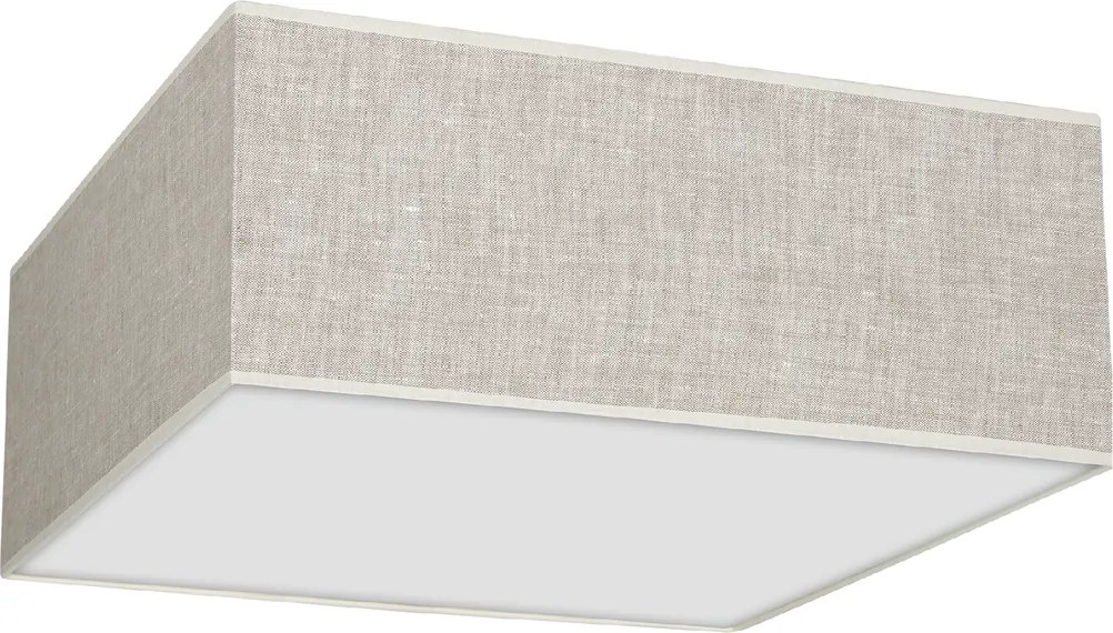 Stropní svítidlo Lino Square, 1x lněné stínítko, (bílé plexisklo), (50cm)