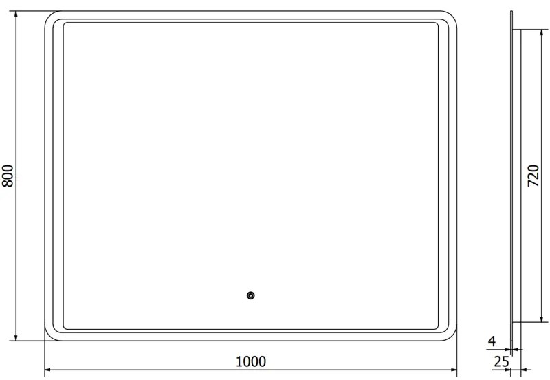 Mexen Zusa, LED koupelnové zrcadlo s podsvícením 100x80 cm, 6000K, ochrana proti zamlžování, 9808-100-080-611-00