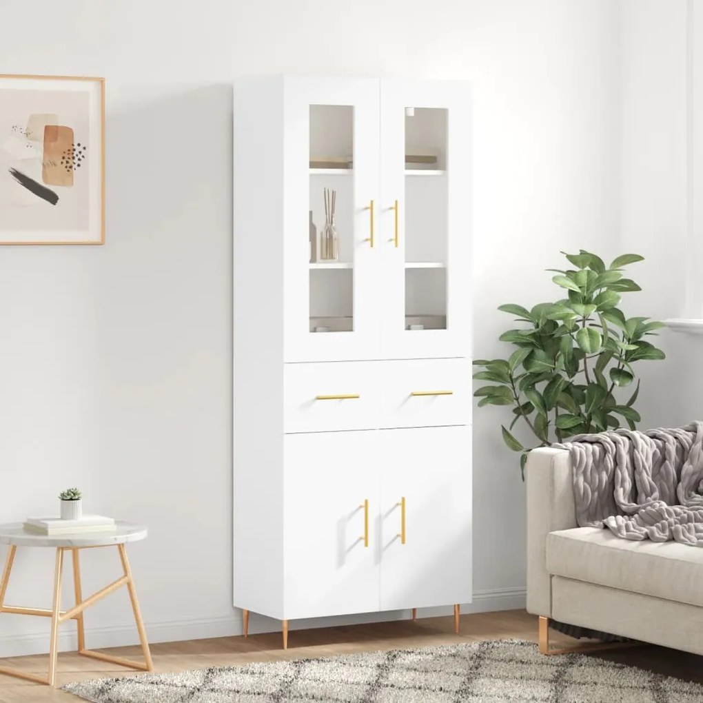 Skříň highboard bílá 69,5 x 34 x 180 cm kompozitní dřevo 3198521