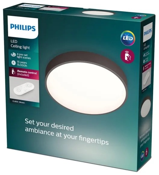 Philips 60262/43/P5 - LED Stmívatelné stropní svítidlo BROWN 1xLED/28W/230V + DO