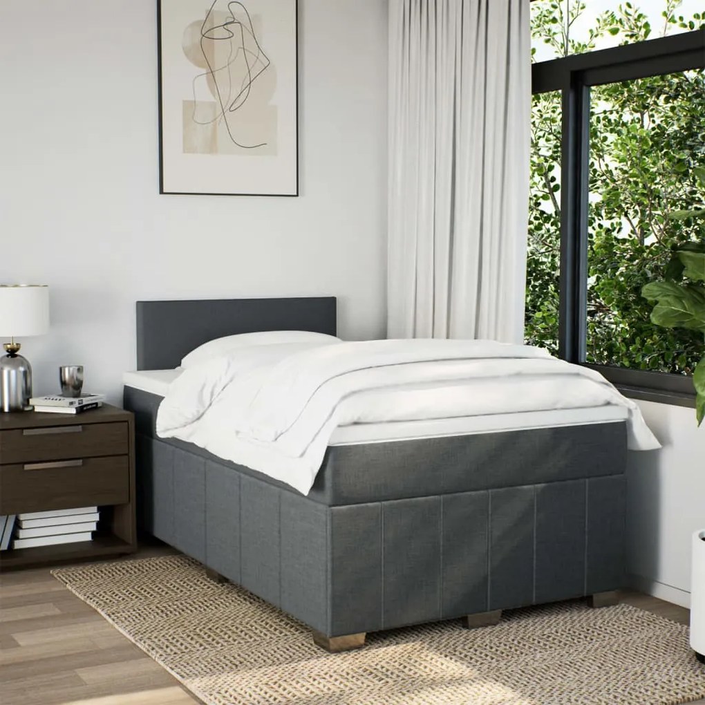 Box spring postel s matrací tmavě šedá 120x200 cm textil 3287029