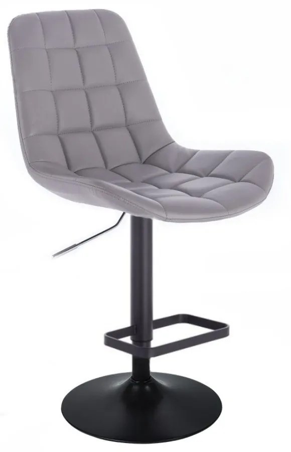 LuxuryForm DESIGN Barová židle PARIS na černé kulaté podstavě - šedá