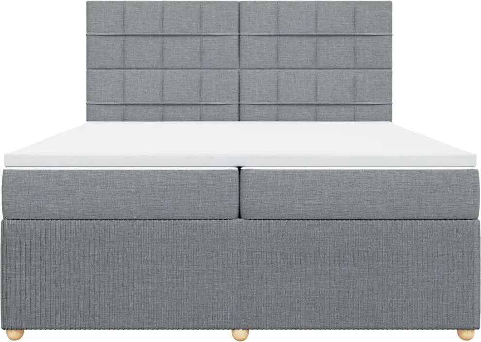 Box spring postel s matrací světle šedá 200 x 200 cm textil 3292163