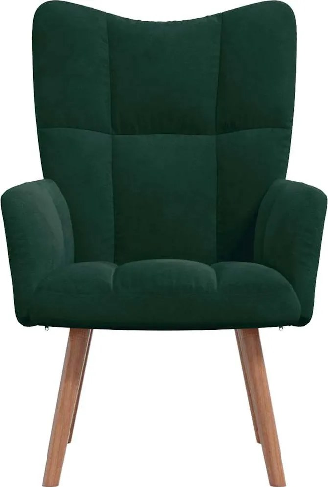 Relaxační křeslo tmavě zelené samet 328053