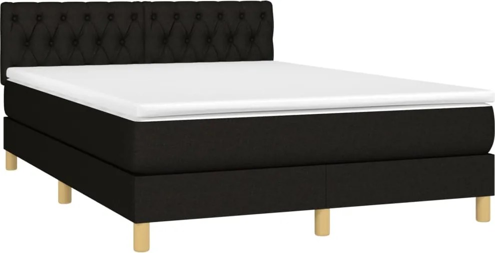 Box spring postel s matrací černá 140x200 cm textil 3140859