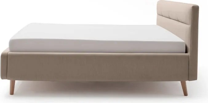 Béžová čalouněná dvoulůžková postel s úložným prostorem s roštem 180x200 cm Lotte - II. jakost – Meise Möbel