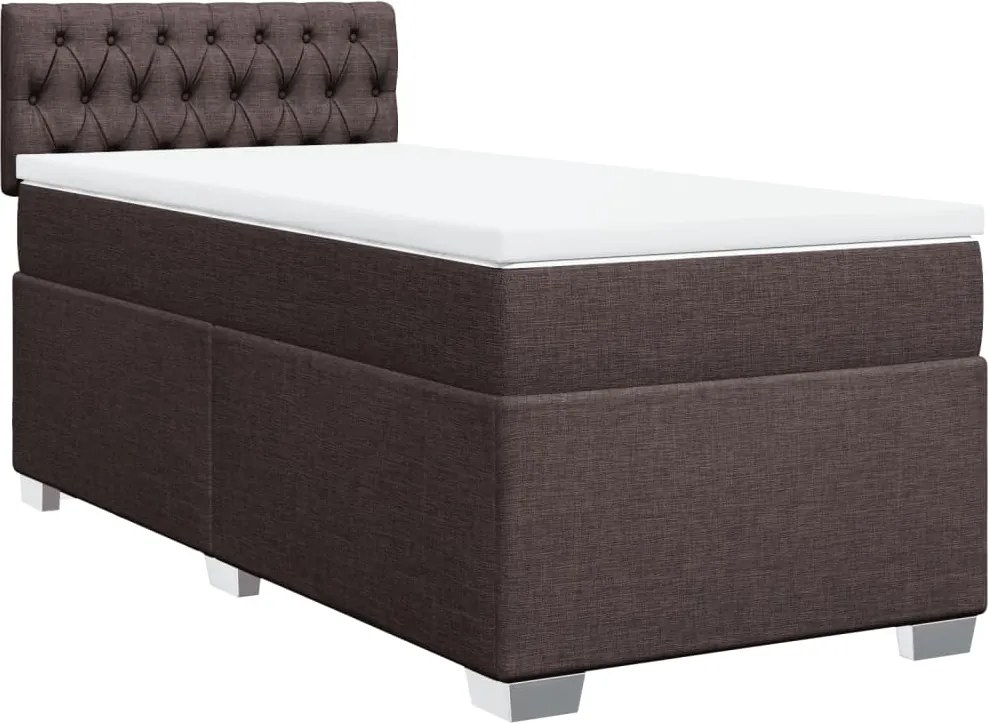 Box spring postel s matrací tmavě hnědá 90x190 cm textil 3288053