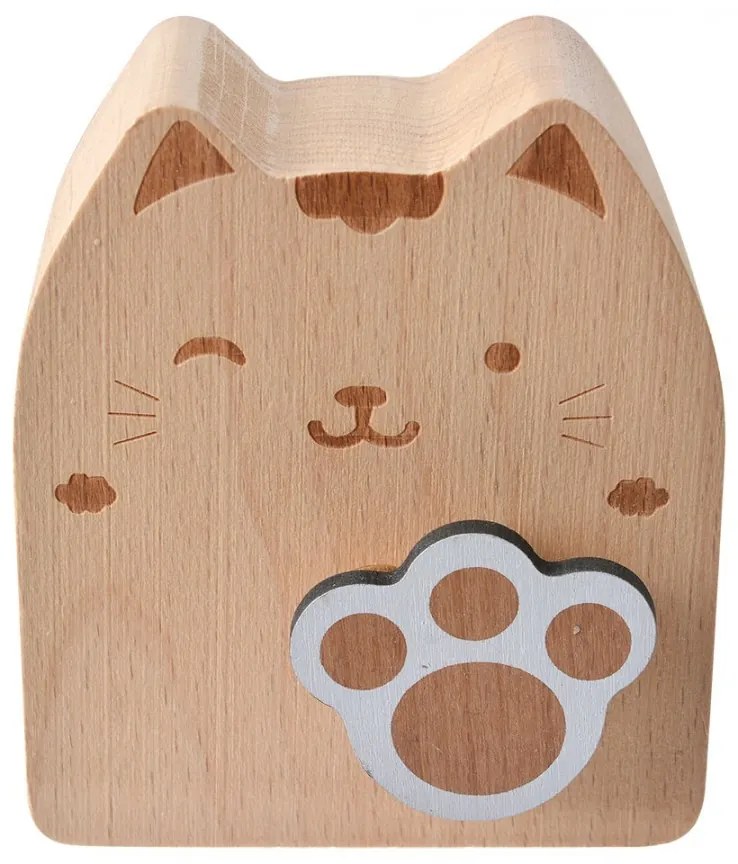 Dřevěná natahovací hrací skříňka kočička Kitty - 7*4*8 cm