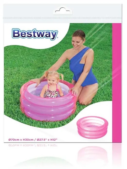 BESTWAY Dětský nafukovací bazén Bestway Mini 70x30 cm růžový