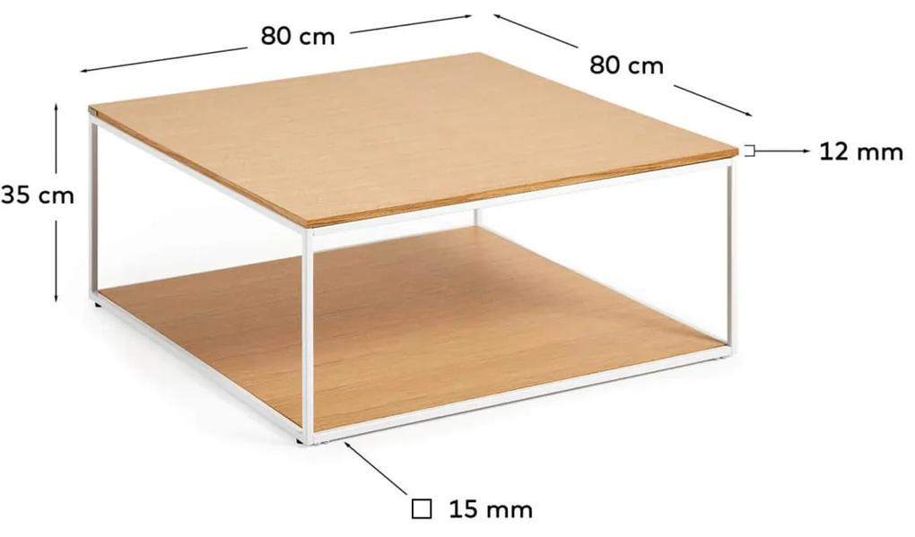 Konferenční stolek noya 80 x 80 cm bílý MUZZA