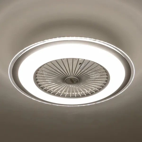 Brilagi - LED Stmívatelné svítidlo s ventilátorem RONDA LED/48W/230V stříbrná+DO