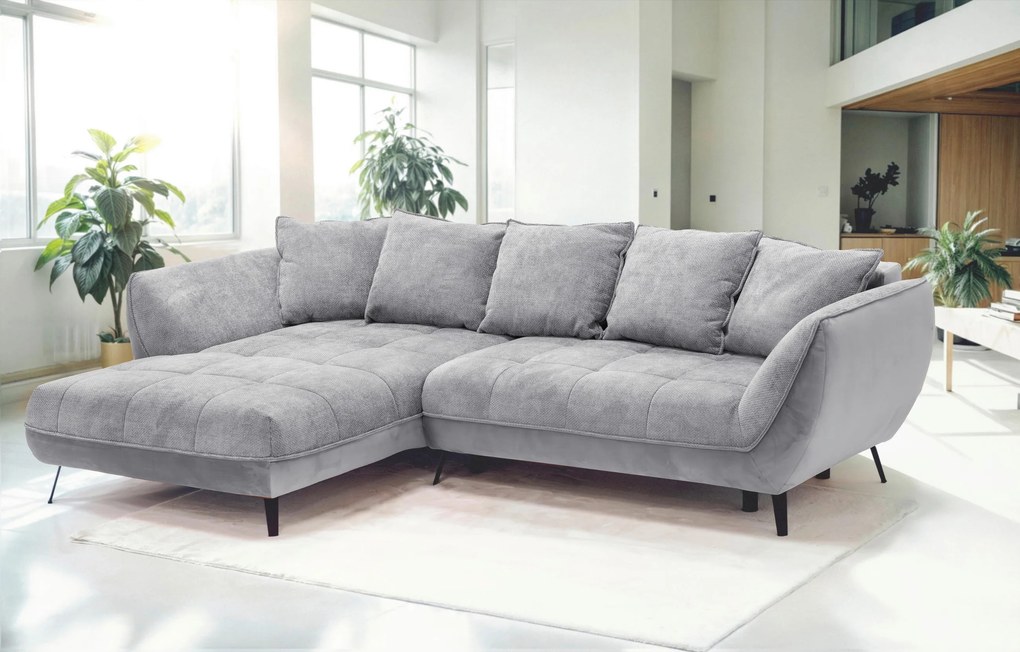 XXXLutz ROHOVÁ SEDAČKA, textil, šedá, světle šedá MID.YOU - Sedací soupravy - 000694008405