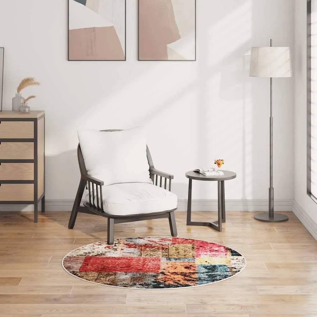 Koberec pratelný patchwork ⌀ 120 cm vícebarevný 337969