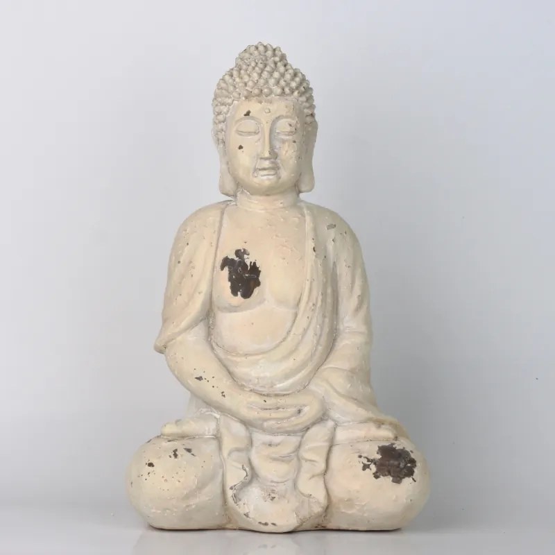 Buddha sedící krémový 40x23cm