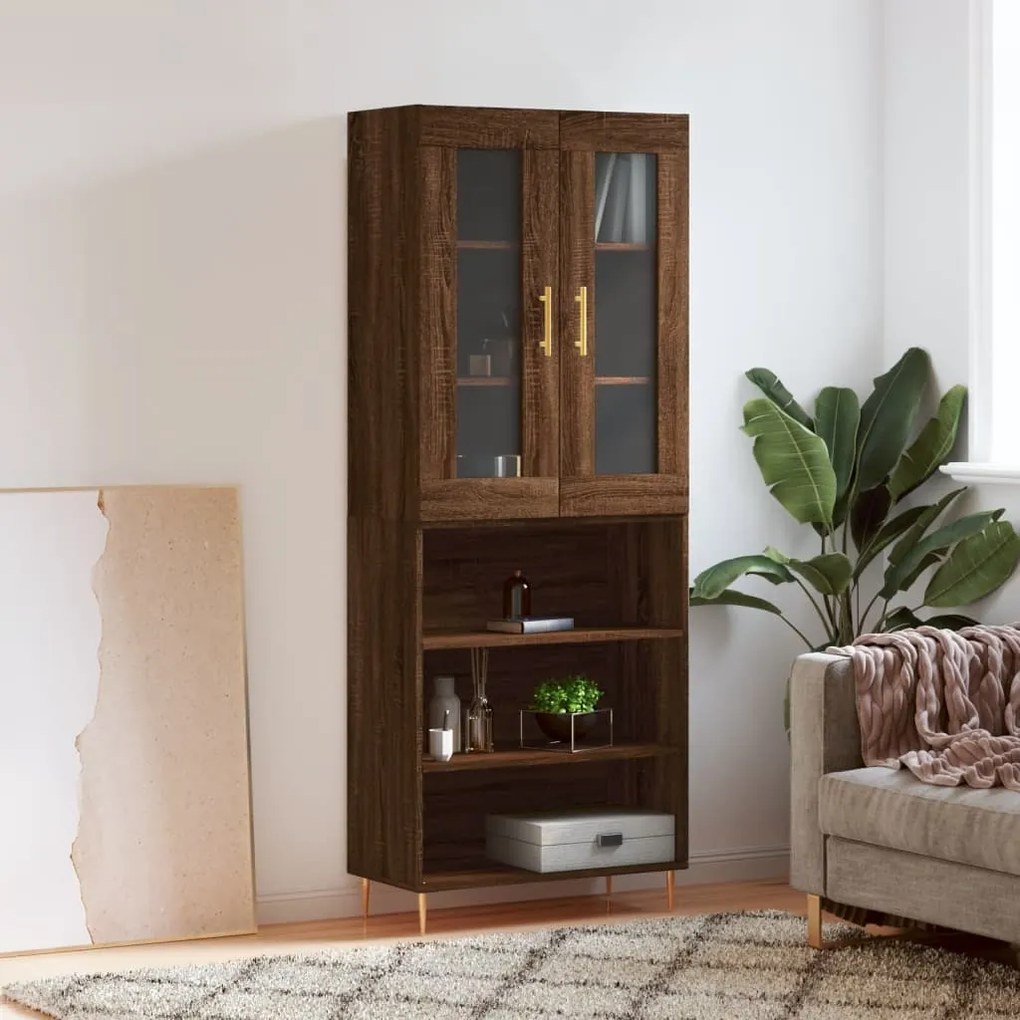 vidaXL Skříň highboard 69,5 x 34 x 180 cm kompozitní dřevo [3198719] Barva: Betonová šedá