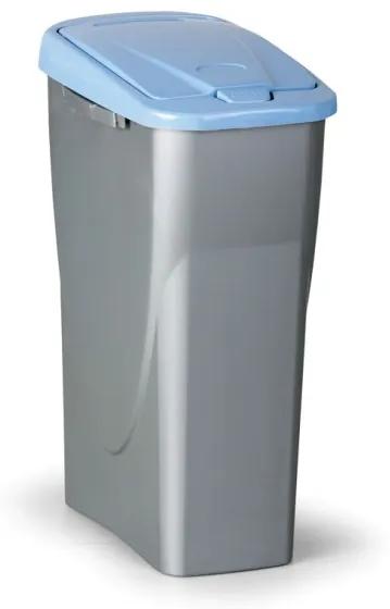 Plastový odpadkový koš s víkem 25 l, modré víko