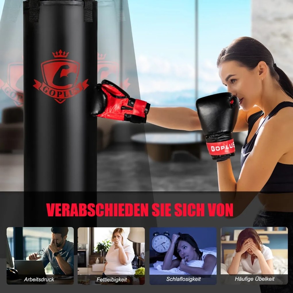 Costway 28,5 kg sada boxovacích pytlů Boxovací pytel s 12 oz boxerskými